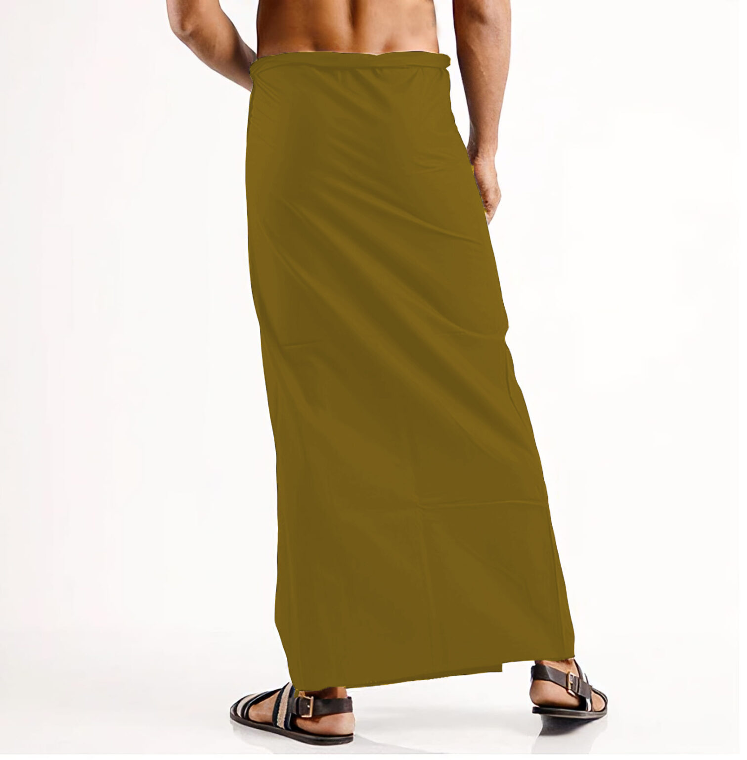 Mustard Sarong with Black Lion Face - Sri Lanka's Premier Sarong